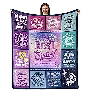 Sulpoie Sister Blanket, Sister Gifts from Sister, Birthday Gifts for Sister, Sister Gifts, Sister Birthday Gifts from Sister, Gifts for Sister Throw Blanket 60"x50"