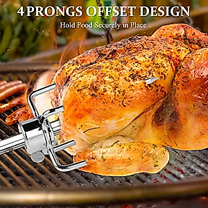 APROMISE Rotisserie Forks Heavy Duty - Thicker & Durable Grill Rotisserie Meat Forks (2 Pieces) | Fits 5/16-Inch Square Rotisserie Spit Rods