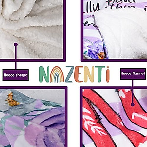 NAZENTI Luxury Super Soft Sherpa Fleece Blanket 50x60, Nanny Loves Me Blanket, Nanny Blanket, Nanny Gifts from Grandchildren, Blanket Nanny Gifts for Birthday, Christmas Blanket for Nanny Gifts