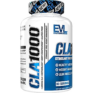 Conjugated Linoleic Acid CLA Pills - CLA 1000mg Diet Pills to Support Weight Loss Fat Burning Lean Muscle and Faster Metabolism - Stimulant-Free CLA 1000mg Safflower Based Fat Loss Support Pills - 90