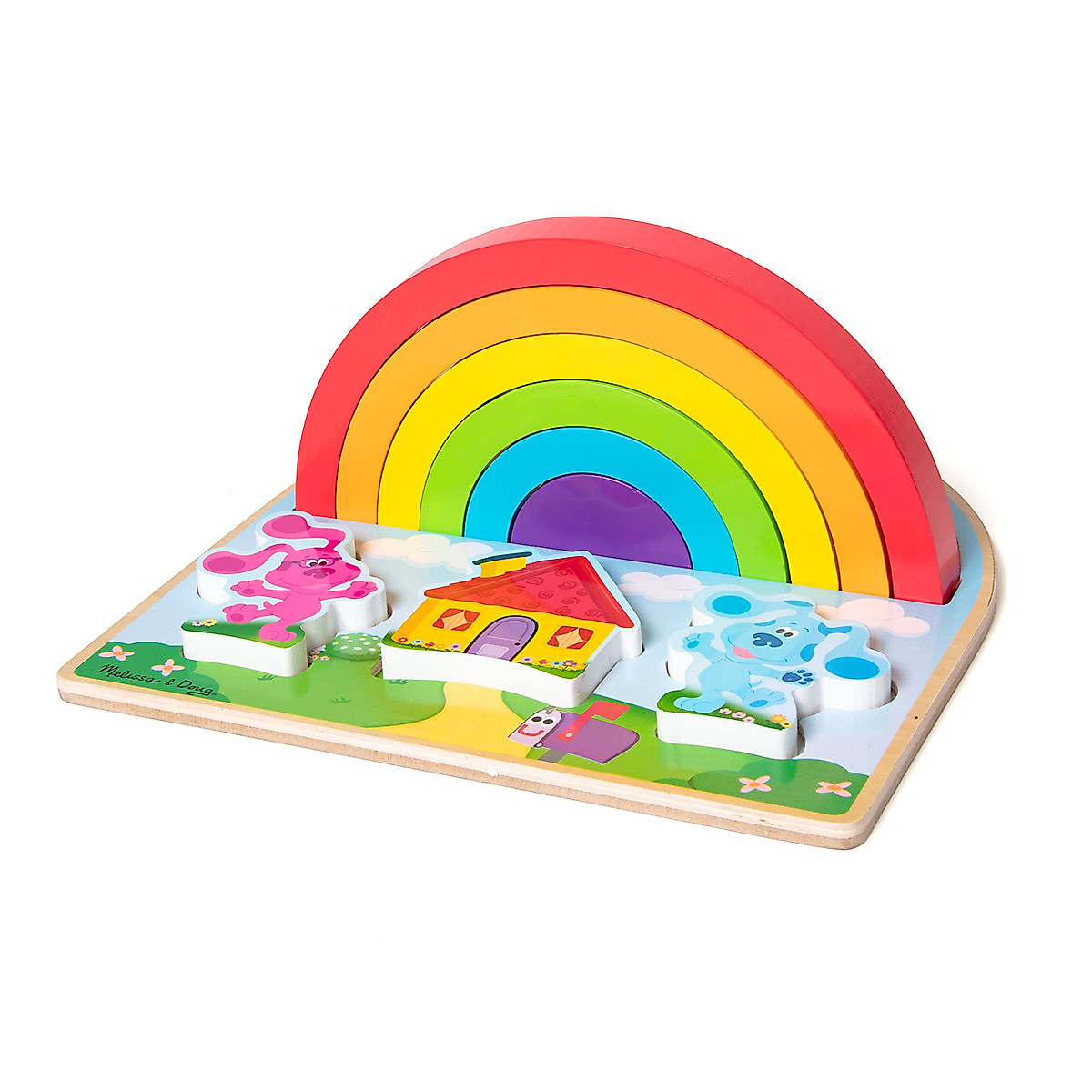 Melissa & Doug Blue's Clues & You! Wooden Rainbow Stacking Puzzle (9 Pieces)