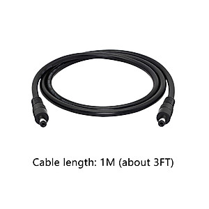 GINTOOYUN DC to DC Cable,3FT 18AWG DC 5.5MM x 2.1MM Male to Male Plug Power Adapter Cable for LED, CCTV, Car, Monitors,etc(2 Pcs)