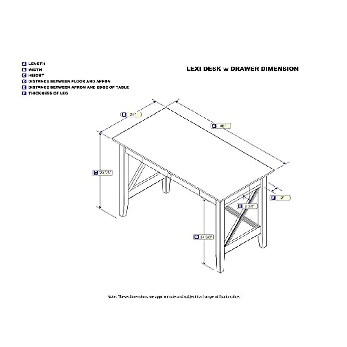 AFI Lexi Desk with Drawer and Charging Station, Walnut
