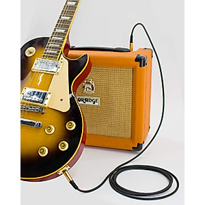 无 10 Feet Professional Guitar Instrument Cable with Black PVC Jacket Straight 1/4" TS to Straight 1/4" TS for Electric Guitar