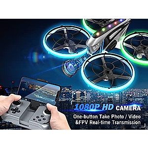 HASAKEE RC Drone for Kids Adults with HD FPV Camera,Cool Toys Gifts for Boys Girls,Hobby RC Quadcopter Skyquad with Cool LED Light,Full Protect Guards and Long Flight Time,Q11 Durable for Beginners