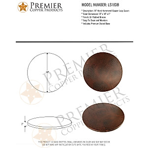 Premier Copper Products LS18DB 18-Inch Hand Hammered Copper Lazy Susan, Oil Rubbed Bronze