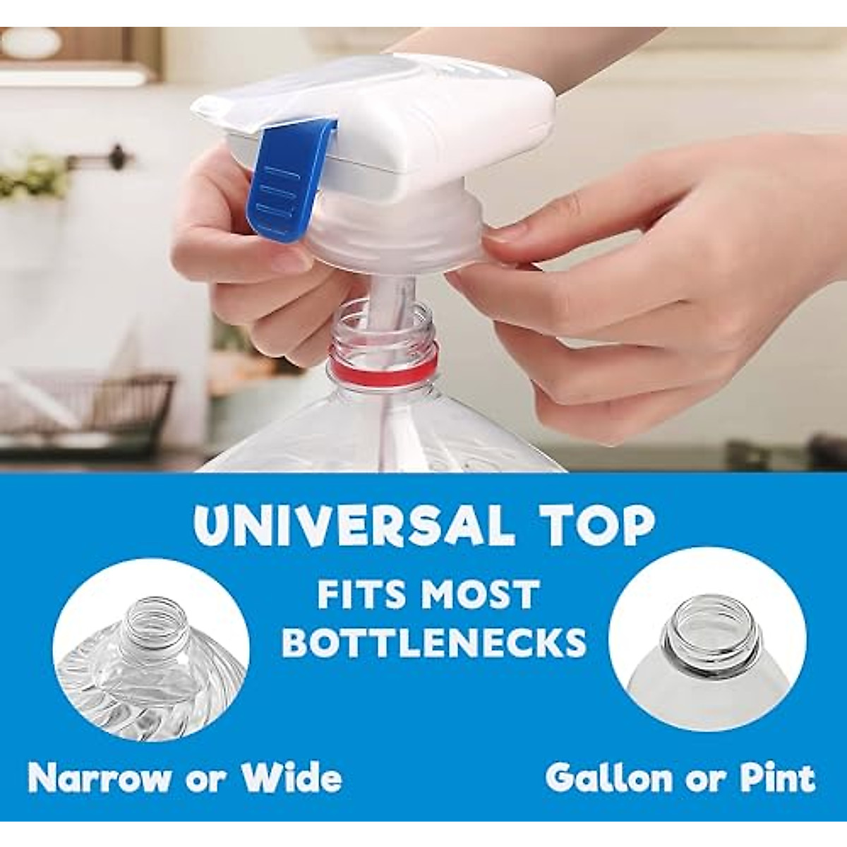 Automatic Drink Dispenser - Hands-Free Electric Tap Drink Dispenser, Universal Bottle Cap Dispenser, Perfect for Milk, Juice and Almost All Drink, Home Kitchen Party Wedding (2 Pack)