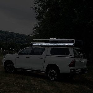 ARB 4x4 Accessories 814410 Rooftop Retractable Awning with Led Light Strip Included 2500x2500mm 8.2 Feet, Ideal for Camping, Roadtrips, Outdoor Trips, Travel, Teardrop, RV, Camper, 4x4 and SUV