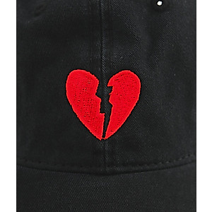 Riot Society Broken Heart Embroidered Mens Adjustable Dad Hat Black