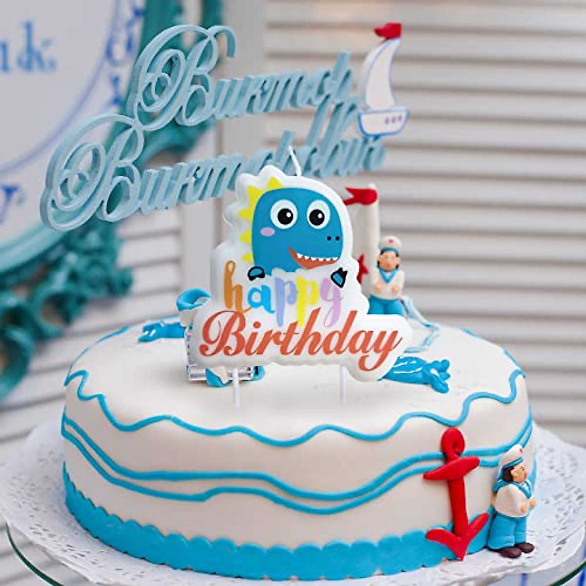 Dinosaur Birthday Party Supplies Dino Happy Birthday Candles for Kids Birthday Cake Decorations and Dinosaur Theme Birthday Party Baby Shower,Dinosaur Cake Toppers