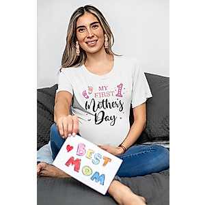 XOCARTIGE Mother’s Day Earrings Beaded MAMA Earrings for Women Handmade Rhinestone Bead Drop Dangle Earrings Birthday Mother’s Day Jewelry Gift (Pink)