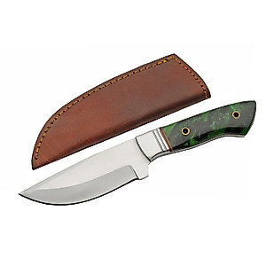 Emerald Wave Green Resin 9" Stainless Steel Hunting Knife