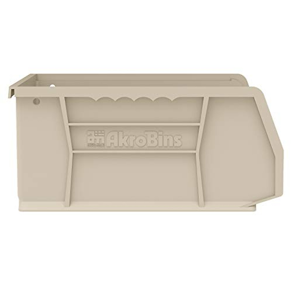 Akro-Mils 30235 AkroBins Plastic Storage Bins, Space-Saving Stackable Bins, Garage Organization Bins, Pantry Organization, Craft Storage, 11-Inch x 11-Inch x 5-Inch, Stone, 6-Pack