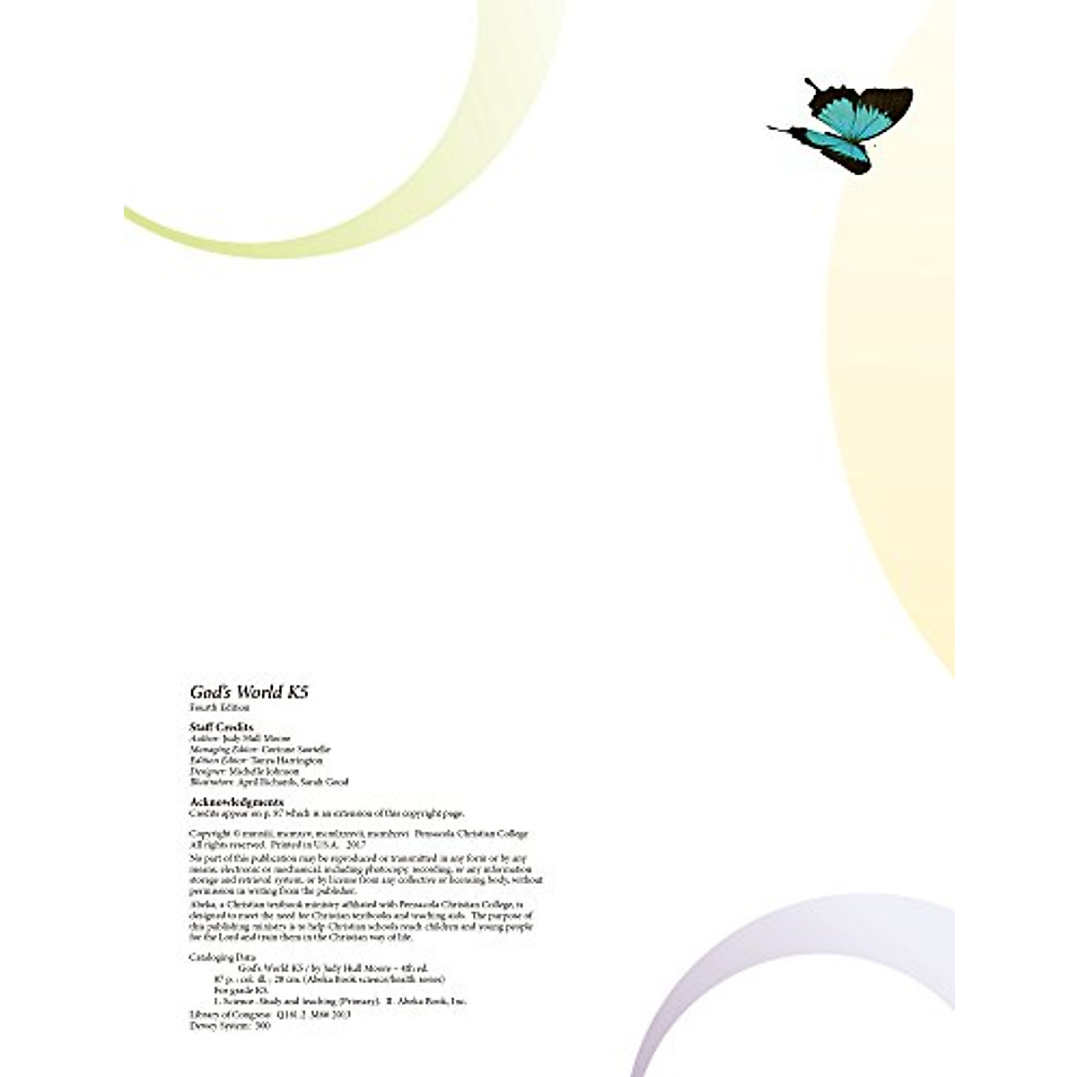 God's World K5 - Abeka 5 Year Old Kindergarten Science Student Text Book