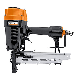 Freeman PFS9 Pneumatic 9-Gauge 2" Fencing Stapler with T-Handle, Adjustable Metal Belt Hook, and Case, Orange