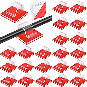240 Pcs Cable Clips Adhesive Lights Clips Outdoor Wall Cord Clips with Adhesive Tapes Cord Organizer R Shape Cable Clips TV Wire Clips for Office Car Home Light Electric Wires (Clear, Large)