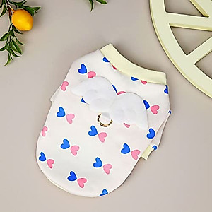 Dog Clothes for Small Dogs,Kawaii Dog Sweaters with Wing Decoration for Small Dogs Girl and Boy,Puppy Clothes Soft Warm for Winter,Autumn White M