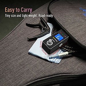 Vivlex Tuner Pedal Tuning Pedal High Precision Mini Pedal Tuner for Guitar Bass HD LCD Display with True Bypass (LT-901)