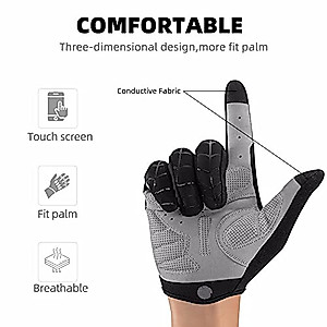 ROCKBROS Cycling Gloves for Men Mountain Bike Gloves Bicycle Gloves SBR Pad Anti-Slip Road Riding Gloves for Spring, Autumn Breathable Sports Gloves