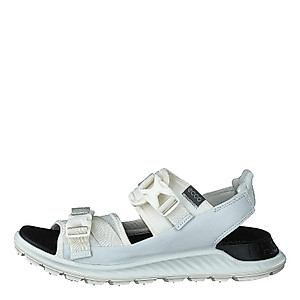 ECCO Women's EXOWRAP 2 Strap Buckle Sport Sandal, White/White, 5-5.5