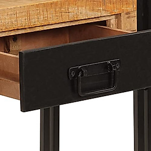 QJBSAVVA Console Table 43.3"x11.8"x29.9" Solid Wood Mango,Garden Tables Bedside Table Hallway Tables Entry Tables Suitable for Home, Office, Bedroom, Meeting Room