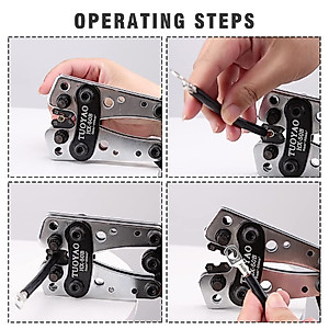 TUOYAO Battery Cable Lug Crimping Tool,Wire Crimper Tool,AWG 10-1/0 for Heavy Duty Wire Lugs,Battery Terminal,Copper Lugs Terminals