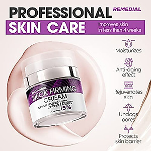 Neck Firming Cream, Anti Aging Facial Moisturizer with Retinol Collagen and Hyaluronic Acid, Day Night Anti Wrinkle Face Cream for Women and Men, Double Chin Reducer, Skin Tightening Lifting Hydrating