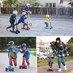 Gonex 3 Wheel Scooter for Toddler and Kids Ages 3-8, Kick Scooter for Girls Boys with Foldable Design Adjustable Height and Extra Wide Light up Wheel, Pink