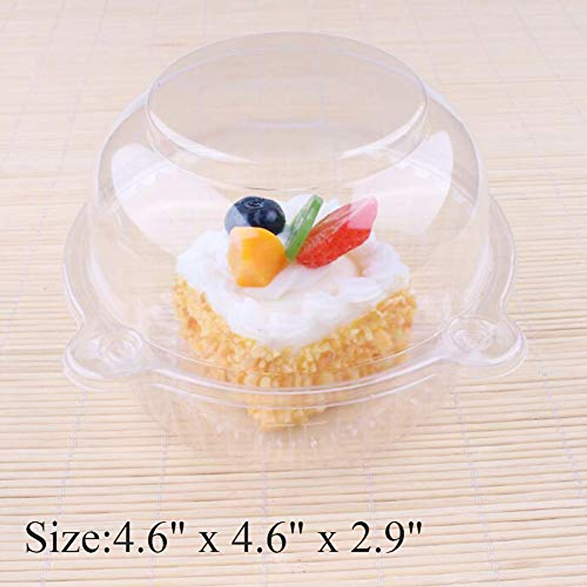 Set of 100 Clear Plastic Single Individual Cupcake Boxes,Muffin Dome Holders Cases Boxes Cups Pods,Clamshell Container Cupcake Holders,Great for Parties or Cake/Muffin Sales…