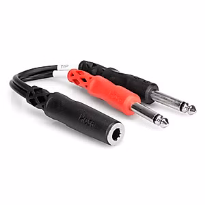 Hosa YPP-136 1/4" TRSF to Dual 1/4" TS Stereo Breakout Cable