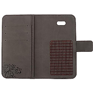 Cheshaoping Genuine Leather Case for Emporia Happy E30 1.8" Wallet Premium Flip Protection Cover Skin Pouch with Card Slot (Dark Red)