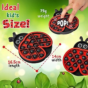 Ladybug Fidget Toy, Push Anti-Anxiety Toys for Kids Adults, Ideal for Kids Adults Teens, Finger Toy for Special Needs