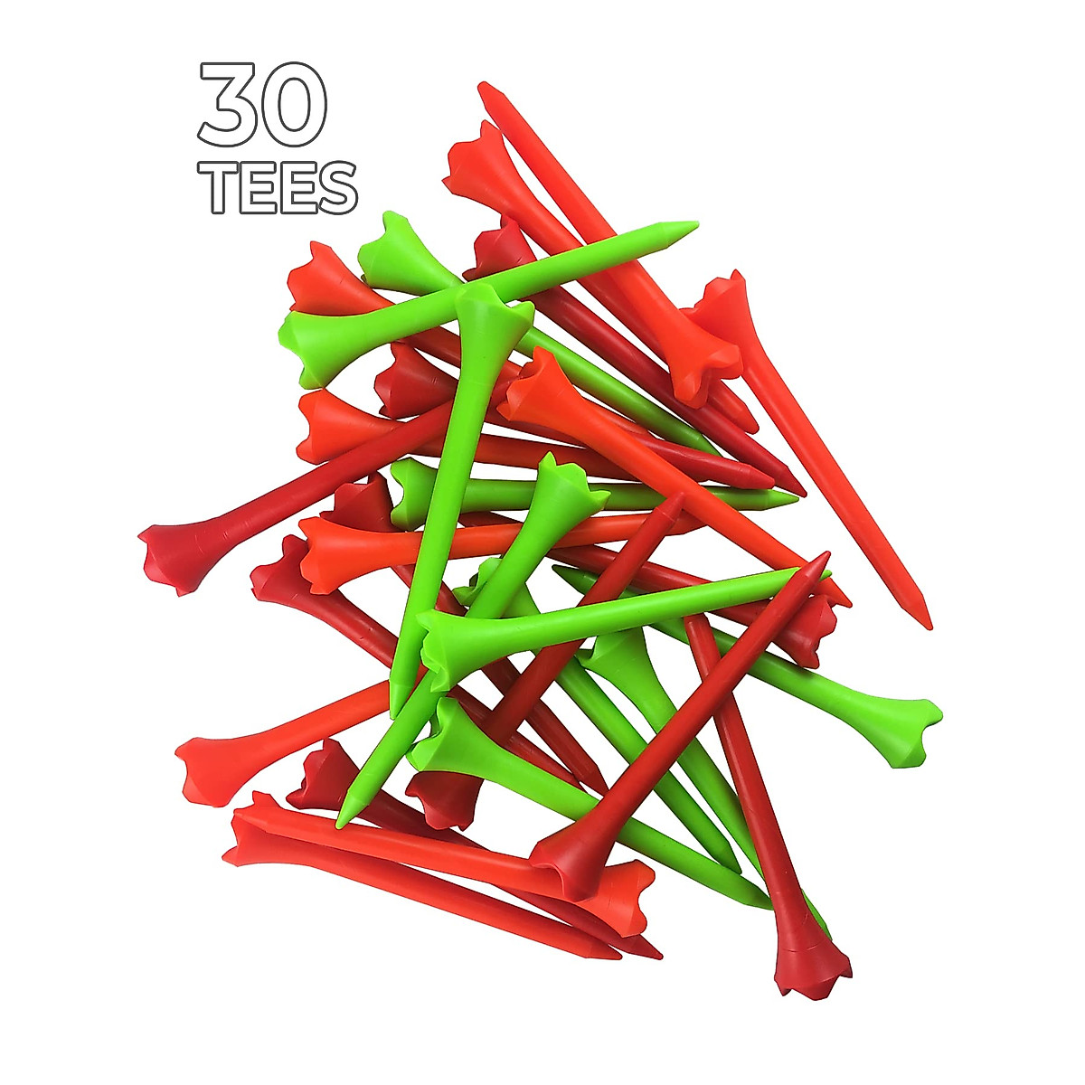 Pride Performance 2-3/4" Matte Finish Golf Tees, Mix 30 Count