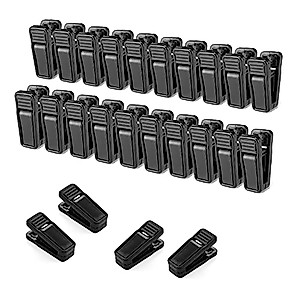 HOUSE DAY Plastic Hanger Clips, Strong Pinch Grip Clips for Use with Slim-line Clothes Hangers, Finger Clips (100Pcs Black)