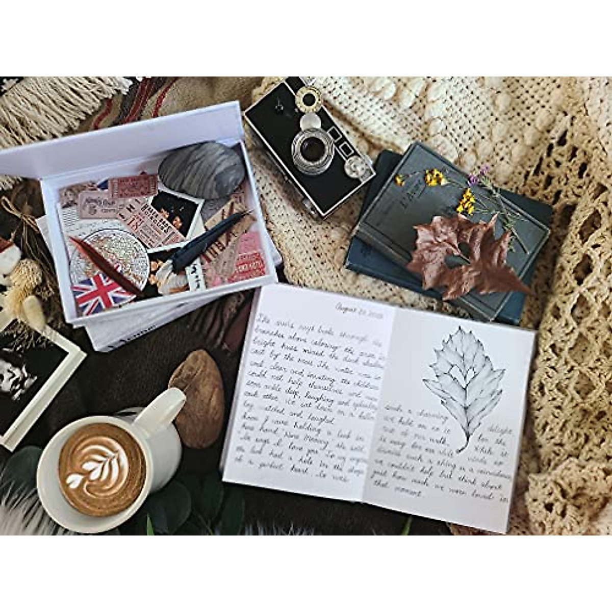 PMPX Decorative White Books, Secret Memory Box, 2 Hardcover Blank Journals Guest Book or Diary Home Sweet Home Rustic Farmhouse Décor Stacked Books for Wedding, Entry Way Table, Living Room Tables