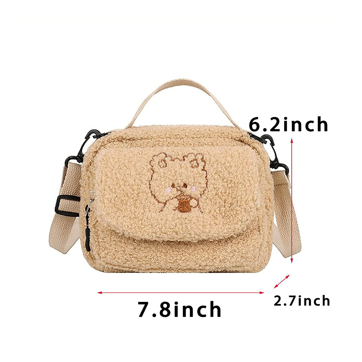Kawaii Crossbody bag Cute Plush Bear Purse Small Wallet mini Shoulder Bag