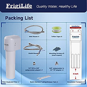 FrigiLife Ultra High Capacity Under Sink Water Filter System, 22K Gallons, Direct Connect, Removes 99.99% Chlorine, Large Particles, Bad Taste and Odor, NSF Certified