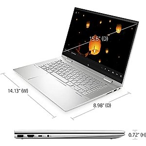 HP 2022 Envy x360 2-in-1 15.6" FHD Touchscreen Convertible Laptop, Intel Core i5-1155G7, 16GB DDR4 RAM, 512GB PCIe SSD, Backlit Keyboard, Intel Graphics, Webcam, Windows 11, Silver, ROKC Mousepad