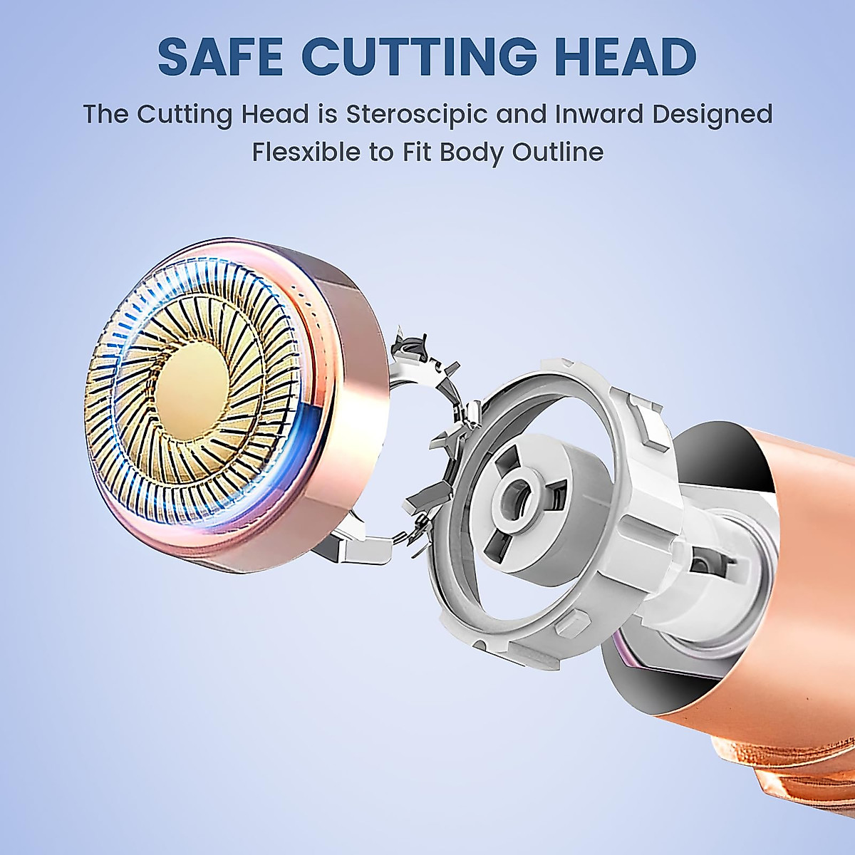 Facial Hair Removal for Women, Mini Hair Remover, Electric Razor Shaver Portable Bikini Epilator for Lips, Chin, Armpit, Peach Fuzz, Fingers, Neck, Cheek and USB Rechargeable (Blue)