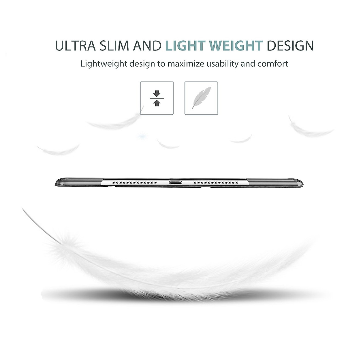 ProCase Smart Case for iPad Mini 5 2019(Model: A2133 A2124 A2126 A2125), Ultra Slim Lightweight Stand Case with Translucent Frosted Back Cover for iPad Mini 5th Gen 7.9 Inch –Black