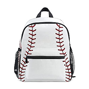 AUUXVA Baseball Lace Sport Ball Kids Toddler Backpack for Men Women, Preschool Shoulder Bag School Bookbag Backpack for Boy Girls Student Baby Diaper Bag Nursery Bag