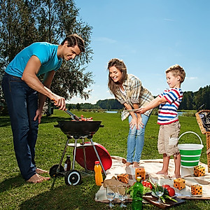 Crobyi Yardzee&Farkle Giant Yard Dice with Collapsible Bucket, 3.5" Giant Wooden Lawn Dice Game for Family. Includes 6 Giant Dice, 2 Scoreboard,2 Marker Pens and Collapsible Bucket.