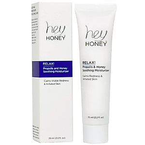 Hey Honey Skincare Relax, Fast Acting Rosacea Treatment & Redness Relief - Dermatologically Tested Calming Moisturizer For Sensitive Skin Oil- Free with Honey & Propolis Anti-Aging Benefits | 2.2 Oz