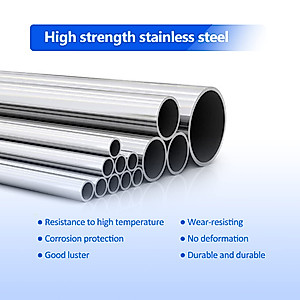 Miytsya 1 PC Car Exhaust Tip, 2.48" Inlet 3.34" Outlet 5.5" Overall Length Stainless Steel Exhaust Tips, Universal Chrome Polished Tailpipe Tip, Muffler Tip Pipes, Bolt On Design (Silver/Bending)