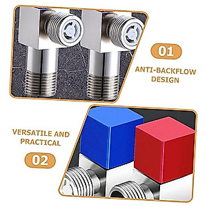 WOONEKY Toilet Supply Toilet Valve Angle Valve for Bidet Toilet Water Valve Angle Stop Valve Angle Valve for Toilet Bathroom Valves Toilet Part Angle Valve for Bathroom Metal Blue