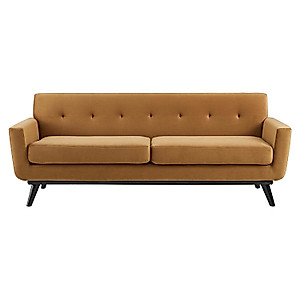 Modway Engage Performance Velvet Sofa with Cognac Finish EEI-5600-COG