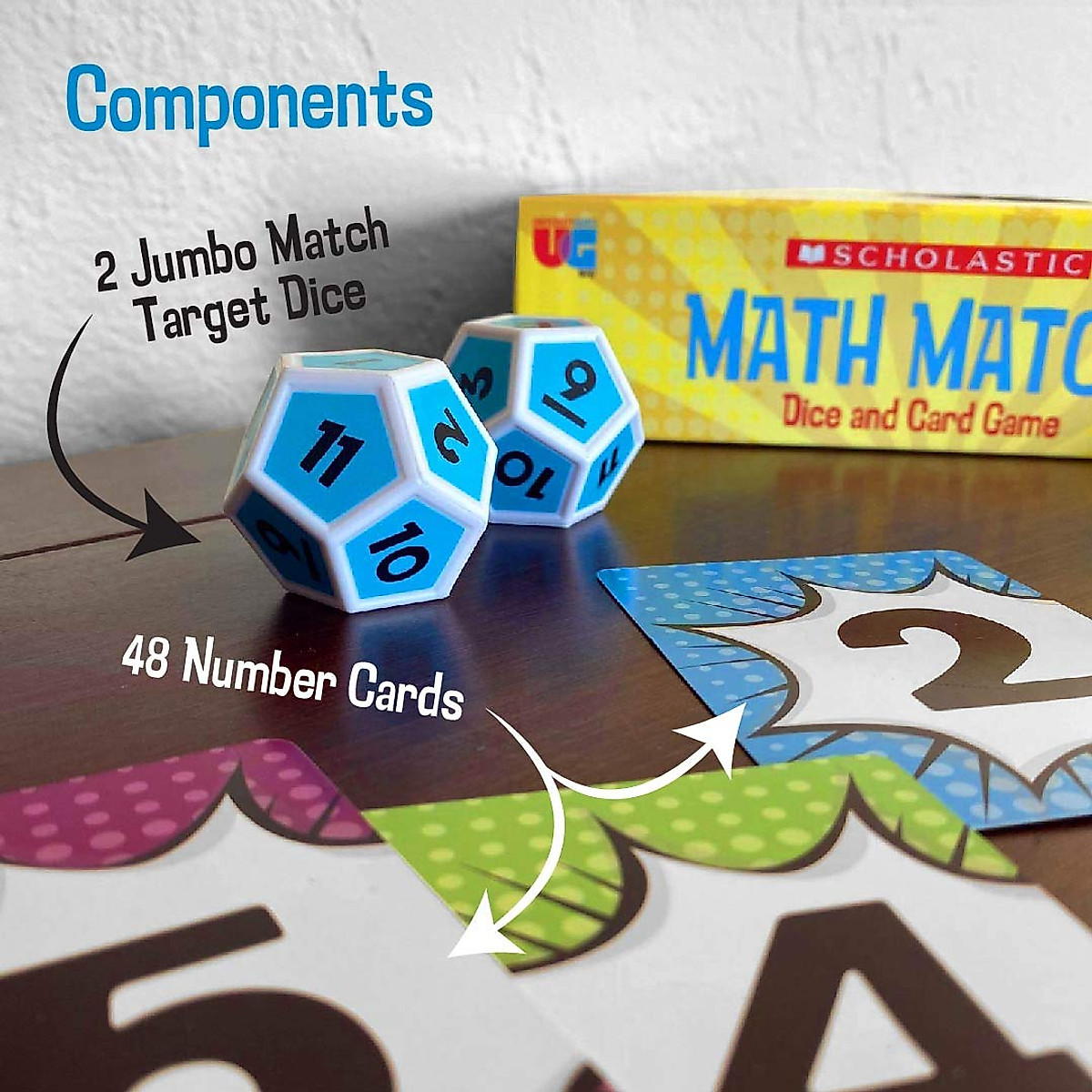 University Games, Scholastic Math Match Travel Dice Game, Mathematics Reinforcement Game for Kids, for 2 or More Players Ages 5 and Up