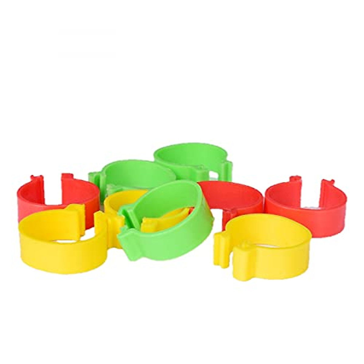 QWEQWE 100 Pack Chicken Identification Leg Bands Rings, ， Bird Ring Leg Bands - Plastic Pigeon Foot Bands Clip on Leg Rings for Chicks Pigeons, Parrots, Chickens (Random Color)