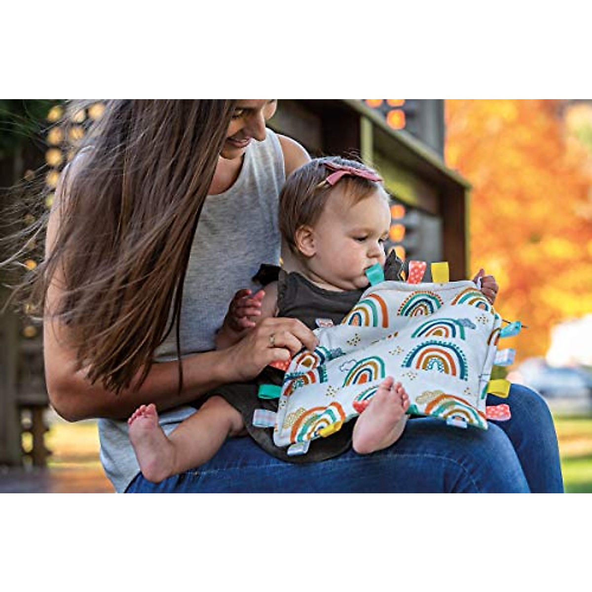 Taggies Original Blanket, 12 x 12-Inches, Rainbow
