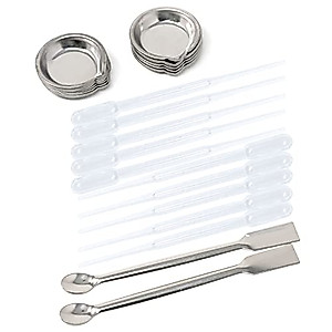 Honbay 12PCS Small Paint Tray Paint Mixing Palette 2PCS Metal Paint Stirrers and 10PCS Clear Plastic Droppers for Airbrush Paint Mixing Model Painting and DIY Art Craft